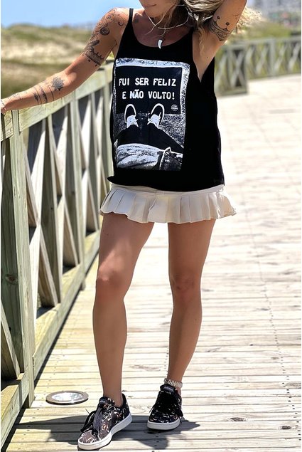 Regata Cavada Preta Fui Ser Feliz