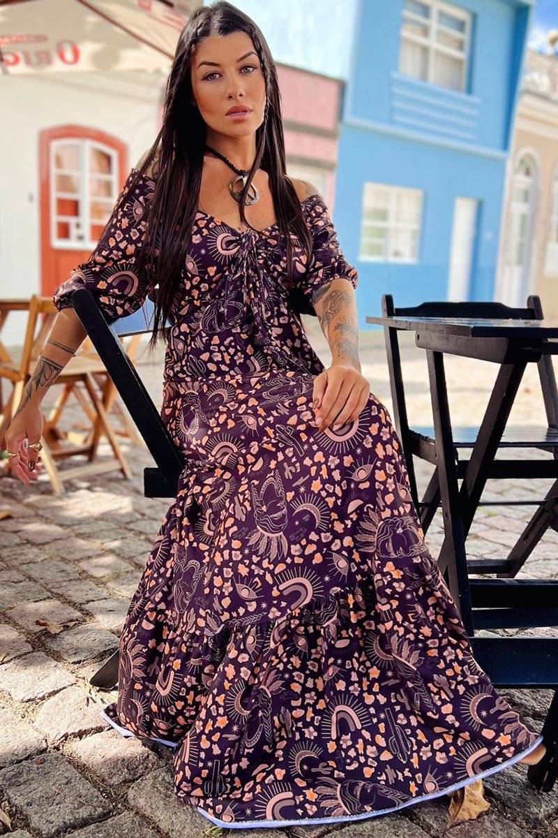 Vestido Longo Ciganinha Índio