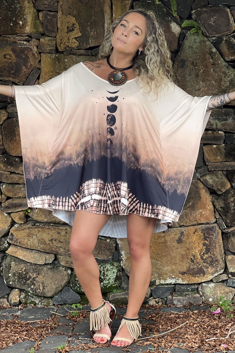 Kaftan Estampado Tie Dye Moon Phases